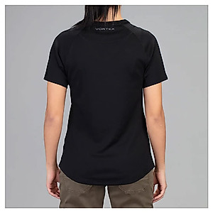 Vortex Women's Weekend Rucker Moisture-Wicking UPF-Protective High-Performance Short Sleeve T-Shirt, Black, Large