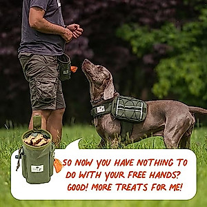 INSPECTOR TAIL Dog Treat Training Pouch with Built-in Poop Bag Dispenser & Quick Access to Snacks Toys | Convenient to Use with 3 Ways to Wear for Pet Traveling & Walking