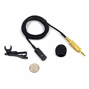 Audio-Technica AT831-SP Uni-Directional (Cardioid) Lapel Microphone with 3.5mm (1/8") miniplug Rotating Clip and windscreen, 48" Cable - Item #10474