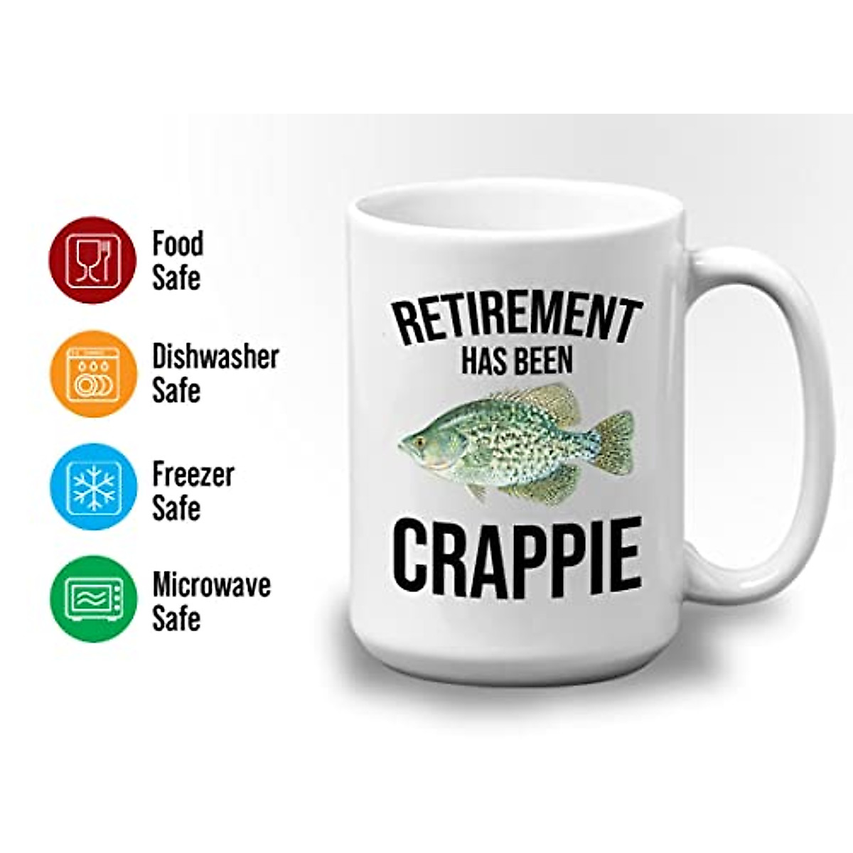 Fishing Lovers Coffee Mug 15Oz White - Retirement Has Been Crppie - Fisherman Fisher Boyfriend Lure Outdoorsmen Bass Pro Boat Lake Lovers Rod