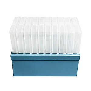 novelinks Photo Case 4" x 6" Photo Storage Box - 10 Inner Picture Storage Container Photo Organizer Case Picture Box Storage Photo Craft Keeper (Sky Blue)