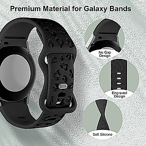 Bandkids 3 Pack Leopard Engraved Bands Compatible for Samsung Galaxy Watch 6/Galaxy Watch 5/Galaxy Watch 4 40mm 44mm/Watch 4 Classic 42mm 46mm Watch 6 47mm 43mm,20mm Adjustable Soft Silicone Bands