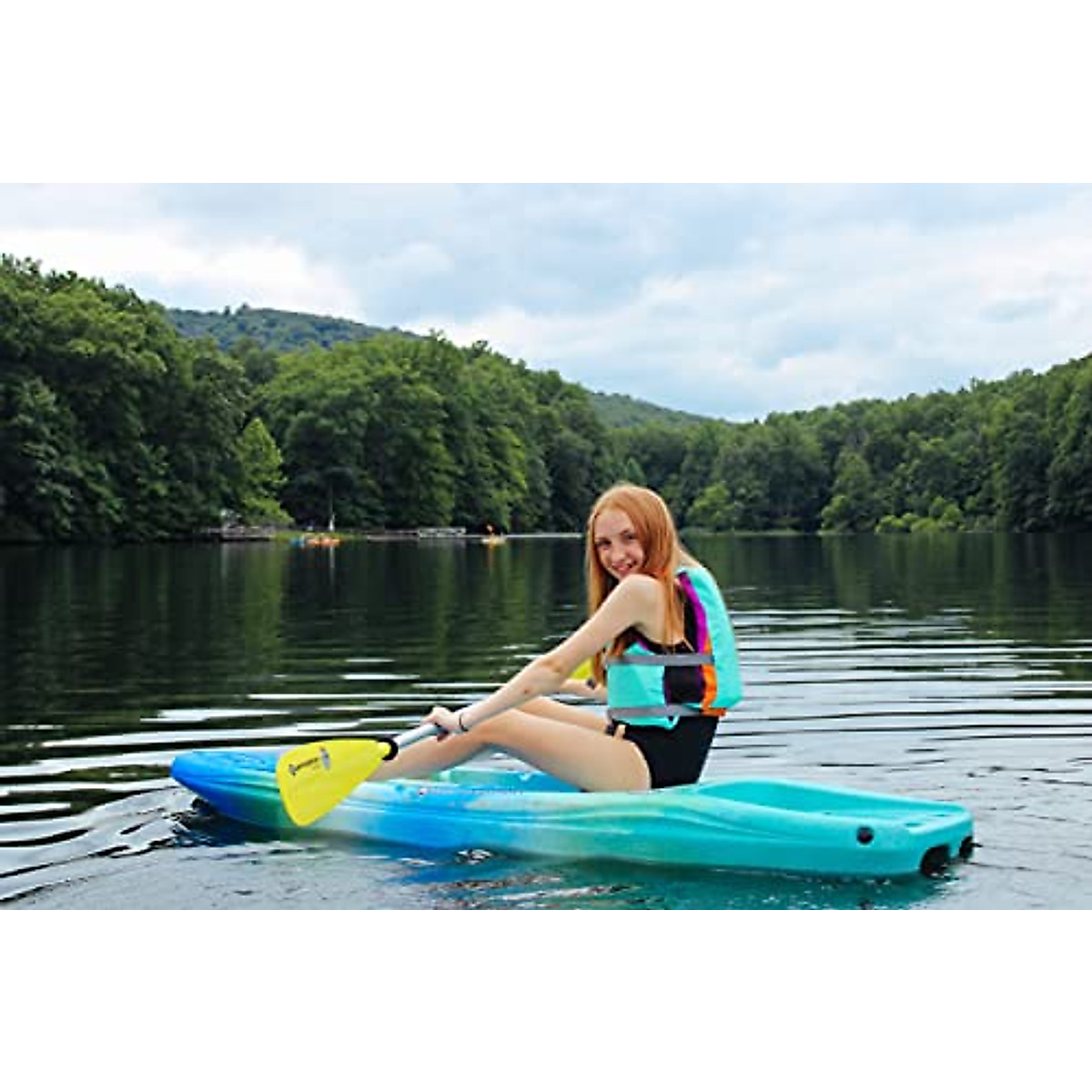 Perception Hi Five Kids Kayak - Sit on Top - Up to 120 lbs with Paddle - 6.6 ft - Déjà Vu