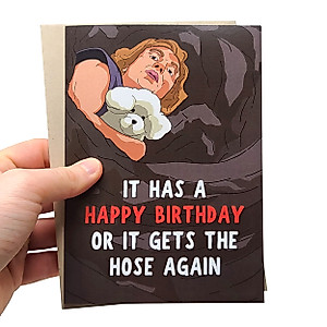 Sleazy Greetings Funny Birthday Card for Men or Women - Buffalo Bill Get's The Hose Again Card - Hilarious Birthday Card for Him or Her - Happy Birthday Card