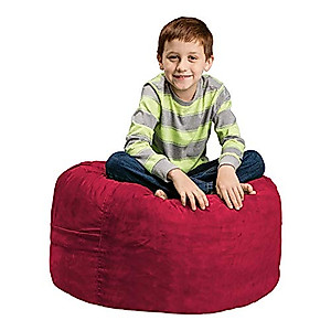 Chill Sack Kid's Memory Foam Bean Bag Chair, Cinnabar