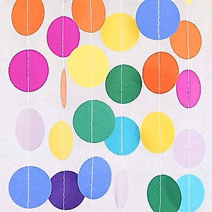 GUGELIVES Paper Garland,67ft 5pack Colorful Party Paper Garland Circle Dots , Hanging Streamer Banner Background Decor for Birthday/Wedding/Baby Shower/Classroom/New Year/Christmas