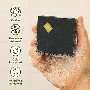 360 Feel Men's Soap bar Handmade -Masculine fragrance-, Patchouli, Pine Tar with Charcoal Beeswax,Citrus - Gift pack- Natural Men Soap- Gift for him Bay Rum, 4 Count (Pack of 1)