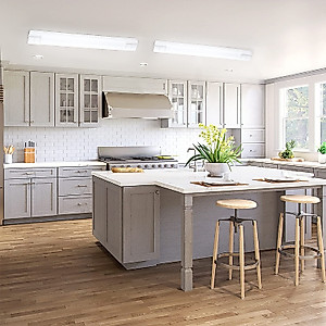 FaithSail Dimmable 4FT LED Flush Mount Kitchen Light Fixtures, 50W 5600lm, 1-10V Dimmable, 4000K, 4 Foot LED Kitchen Lighting Fixtures Ceiling for Kitchen, Craft Room, Laundry, Fluorescent Replacement