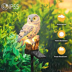 TCJJ Solar String Lights Outdoor Crystal Globe Garden Lights with 8 Lighting Modes, Waterproof Decorative Solar Powered Patio Hanging Lights for Yard Porch Wedding Christmas Party (Owl)