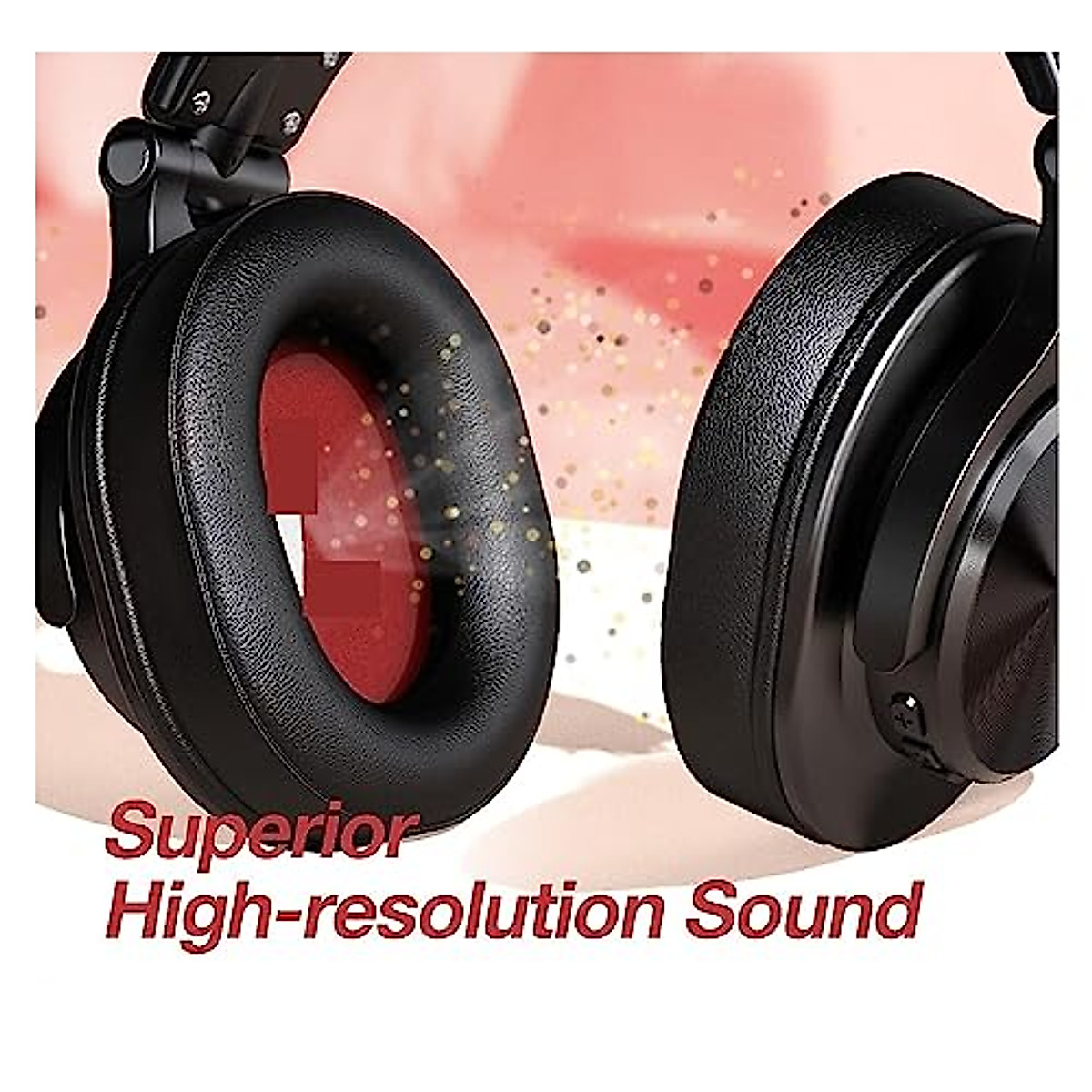 NALANY Wired Studio DJ Headphones + Wireless Bluetooth 5.2 Headset HiFi Stereo Monitor Headphone with Microphone (Color : B)