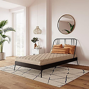 DHP Dana 6 Inch Quilted Twin Mattress with Removable Cover and Thermobonded Polyester Fill, Gray