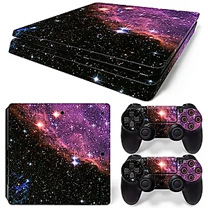 Gam3Gear Vinyl Decal Protective Skin Cover Sticker for PS4 Slim Console & Controller (NOT for PS4 or PS4 Pro) - Galaxy