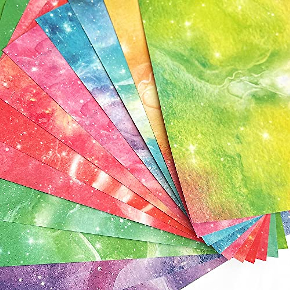Origami 6x6 Paper Kit 50 Sheets 12 Vivid Colors Double Sided Printed Traditional Patterns Square for Arts Crafts Projects, Gradient Colors