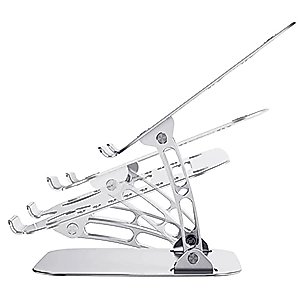 KBREE Aluminum Alloy Laptop Stand, Lifting and Foldable Desktop Riser with Cooling Function for Tablet Support, Adjustable, Multi-Angle Notebook Riser ,Compatible with All Laptop 10-15.6 Inches-Grey