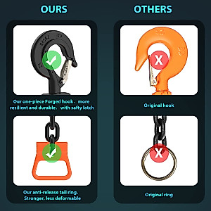 Amarite Chain Hoist Lever Hoist, 3300 Lbs, 20ft Load, Chain Manual Chain Hoist, Industrial Grade Type Connection for Lifting Hook