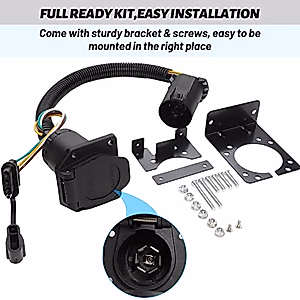 MECMO Multi-Tow 7-Way Blade and 4-Way Flat Trailer Wiring Adapter for Ford GM Ram GMC Sierra Grand Cherokee, Dual-Output Vehicle-Side Trailer Light Plug Connector Harness USCAR 7 Pin Socket Required