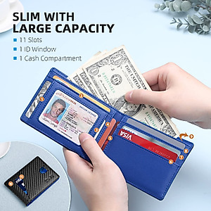 Zitahli Wallet for Men,Mens Wallet,Slim Leather Bifold,RFID Blocking 11 Slots Gift Box