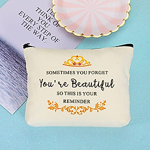 Inspirational Gifts for Women Christmas Gifts for Friends Mom Stocking Stuffers for Girlfriend Daughter Cute Birthday Anniversary Valentine Gifts for Wife Female You are Beautiful Makeup Cosmetic Bags