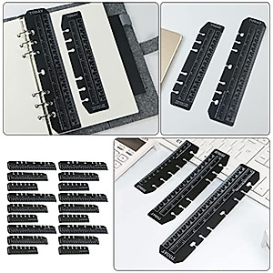 Operitacx 18Pcs Bookmark Rulers, Black Plastic Planner Bookmark, Page Marker Divider, Pagefinder Measuring Page Ruler, Notebook Planner (A5 A6 A7 Each 6 pcs)