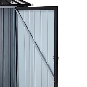 3 x 3 Ft Outdoor Storage Cabinet Waterproof, Sheds & Outdoor Storage Metal Shed with Single Lockable Door Small Shed Outdoor Storage for Patio, Backyard, Lawn Dark Gray