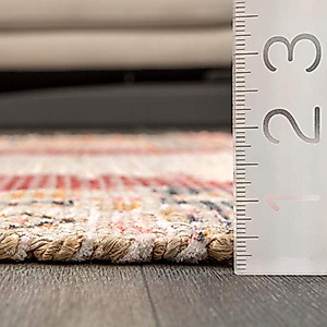 nuLOOM Hermina Flatweave Tribal Jute Area Rug, 5 ft x 8 ft, Multi