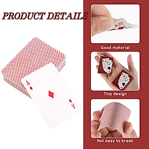 Zhanmai 2 Decks of Playing Cards Mini Playing Cards Small Playing Cards Tiny Cards Deck Miniature Traveling Poker Deck Cards for Party Game Supply, 2.2 x 1.57 Inches