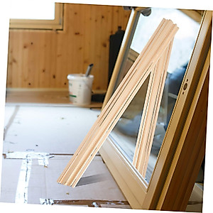 BUTIFULSIC 10 Pcs Triangular Wooden Strip Screen Window Trim Wooden Molding Trim for Window Molding Strip Decor Window Decorative Stick DIY Window Trim Wood Trim Modeling Window Frame