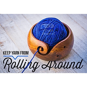 Wooden Yarn Bowl Holder Rosewood - Knitting Bowl with Holes Storage - Crochet Yarn Holder Bowl - Perfect for Mother's Day!