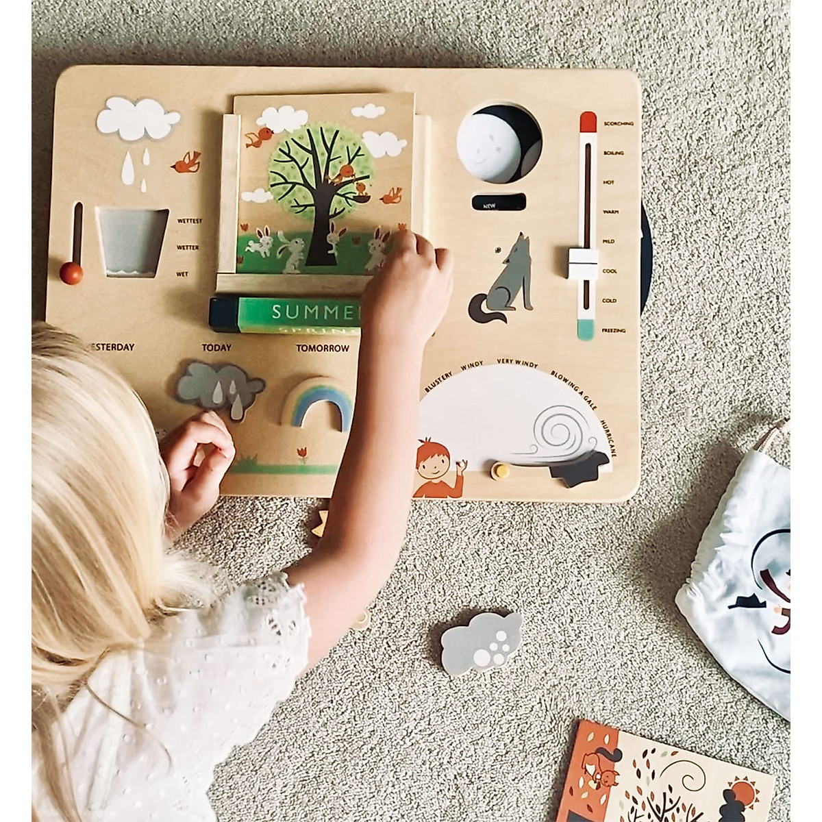 Tender Leaf Toys - Weather Watch - Educational Wooden Weatherboard for Kids - Perfect Climate Teaching Toy Station for Kids to Play and Learn for Age 3+