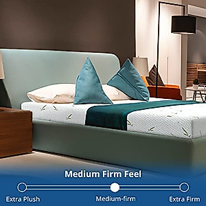 FONTOI Full Size Mattress in a Box, 6 inch Mattresses Made in USA with Breathable Bamboo Cover for Platform Bed Double Size Daybed Bunk, Cooling Gel Green Tea Memory Foam, Medium Firm (6IN-MDR-Full)