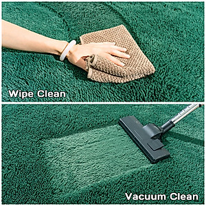 Awaytail Round Fluffy Rug 4FT Green - Super Soft Circle Rug for Kids Room - Shaggy Circular Rug for Nursery Fuzzy Plush Rug for Teen's - Furry Carpet for Boys Girls Room