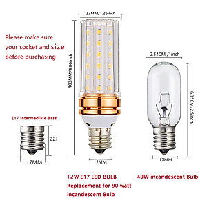 EKSAVE E17 LED 10W Light Bulb,80-100W Equivalent,Intermediate Base,Not Dimmable 6000K White 1000LM for Home Lighting, Ceiling Fan(Pack of 4)