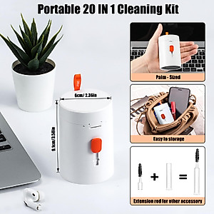 Laptop Phone Screen Cleaner Kit, Computer Keyboard Brush Cleaning Spray for iPhone AirPods MacBook iPad, 20-in-1 Electronic Device Clean Tool for Camera PC Monitor Earbud TV Tablet Car Screens