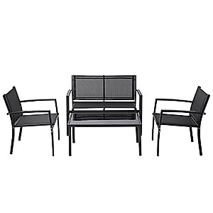 Patio Furniture Set: Patio Outdoor Set, Patio Chair Set of 4, Outdoor Table and Chairs, Patio Chairs, Balcony Furniture
