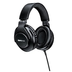 Shure SRH440A Over-Ear Wired Headphones for Monitoring & Recording, Professional Studio Grade, Enhanced Frequency Response, Work with All Audio Devices, Adjustable & Collapsible Design - 2022 Version
