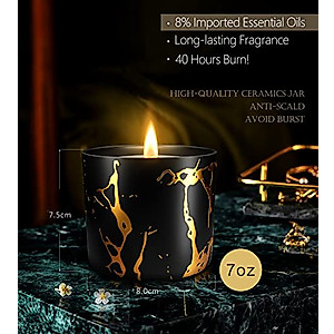Scented Candles, Candles for Home Scented, Cactus Strong Scented Candles for Men, 7oz Large Fall Soy Candles, Aromatherapy Candle for Mens Gifts in Black Gold Jar - Christmas Birthday Gifts for Men