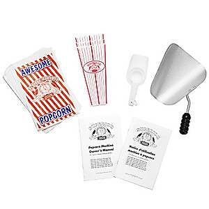 Countertop Movie Night Popcorn Popper Machine-Makes Approx. 3 Gallons Per Batch- by Superior Popcorn Company- (8 oz., Red)