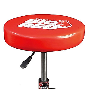 BIG RED TR6350 Torin Rolling Pneumatic Creeper Garage/Shop Seat: Padded Adjustable Mechanic Stool with Tool Tray Storage, Red Large