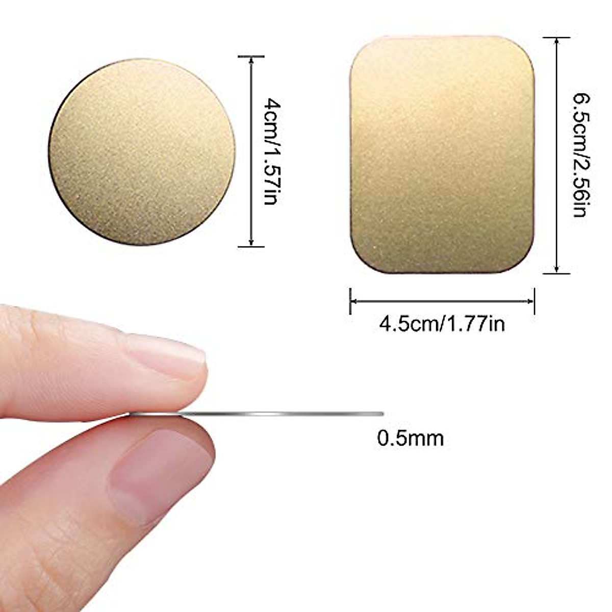 SENHAI 8 pcs Phone Car Mount Metal Plate with Adhesive for Magnetic Cradle-Less Mount, 4 Rectangular and 4 Round - Black, Silver, Gold, Rose Red