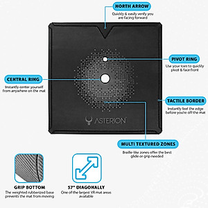 Asterion VR Mat | 41" Premium Virtual Reality Floor Orientation Mat for Meta Quest 3/2/1/Pro, Rift, Vive, Index, Pico and More | Origin