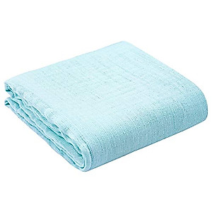 Oliver & Rain Organic Muslin Baby Boy Girl Unisex Swaddle Blankets 2 Pack Receiving Blankets Gray Arrow & Sky Blue