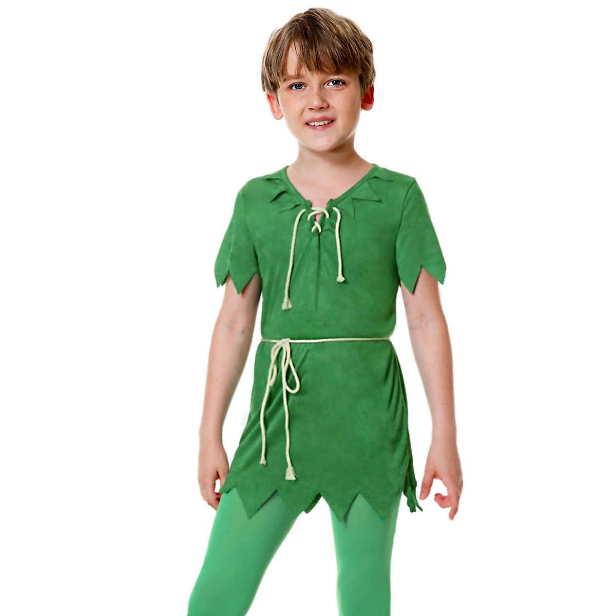 Remimi Boy Peter Pan Dress Girls Halloween Tunic Green Peter Clothing 11-12 Years