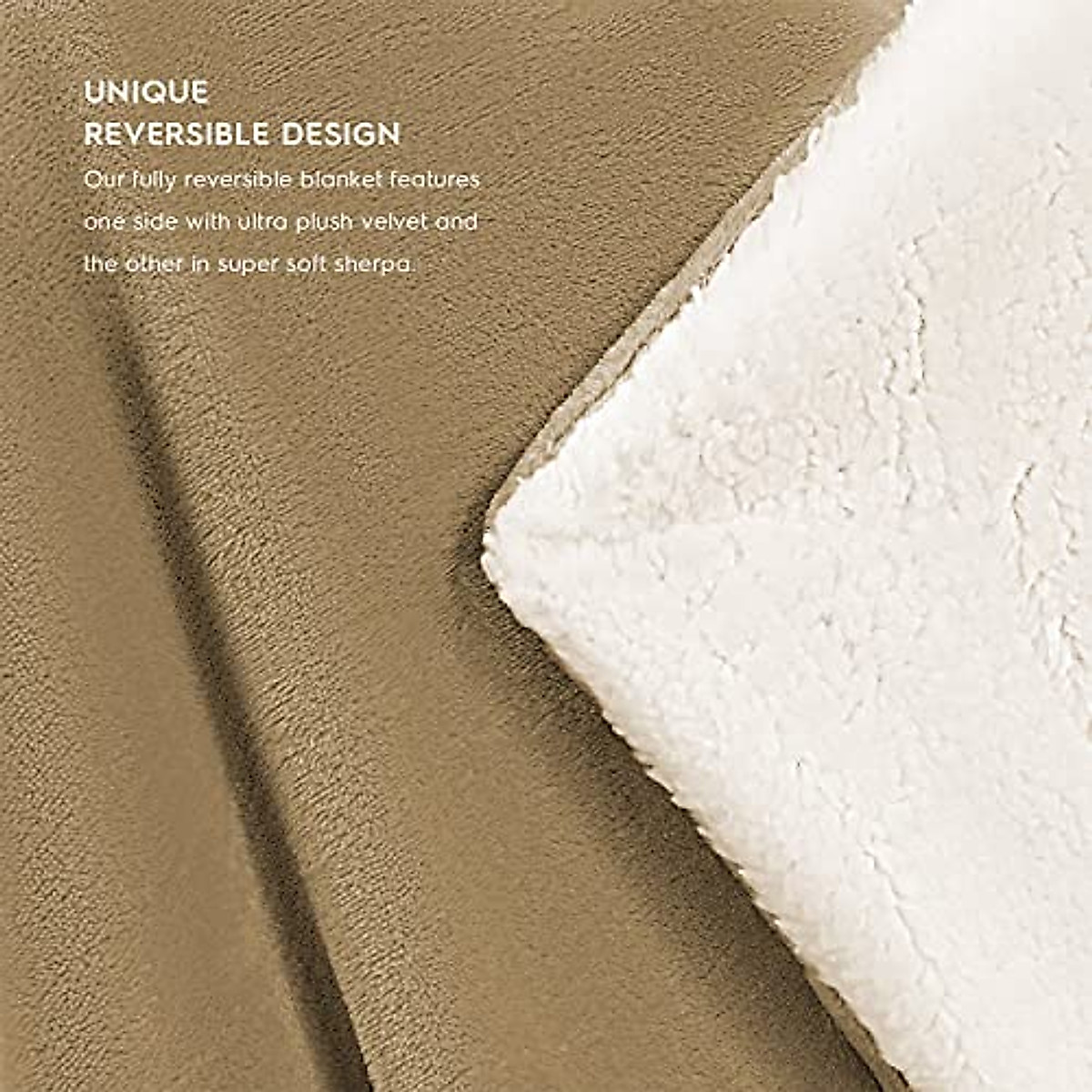 TAFTS Throw Blankets - Ultra Plush/Sherpa Fleece Blankets - Soft, Ultra Comfy and Fuzzy - Plush Blankets and Throws for Couch, Bed & Living Room - All Seasons - Blankets Throw Size - Nude Beige