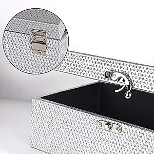 MODE HOME Silver Glitter Wooden Jewelry Storage Boxes Decorative Treasure Boxes Set of 2