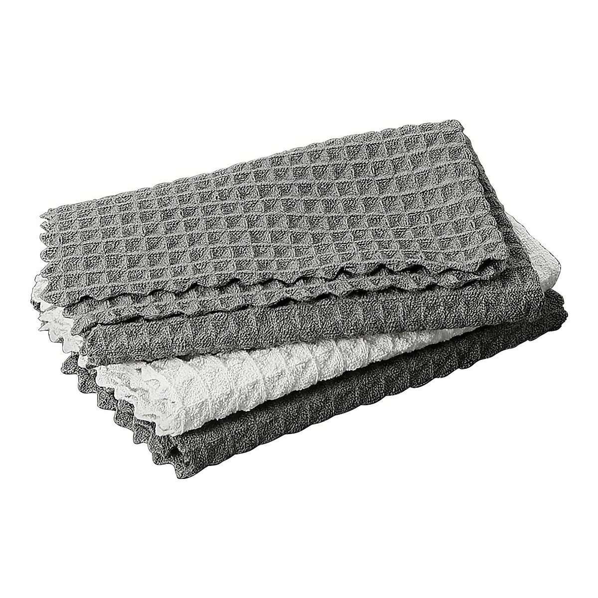 Barista Towel Set, Extra Thick Waffle Microfiber Coffee Cleaning Cloths for Espresso Machine, Steam Wand, Countertop, Grey, 3-Pack