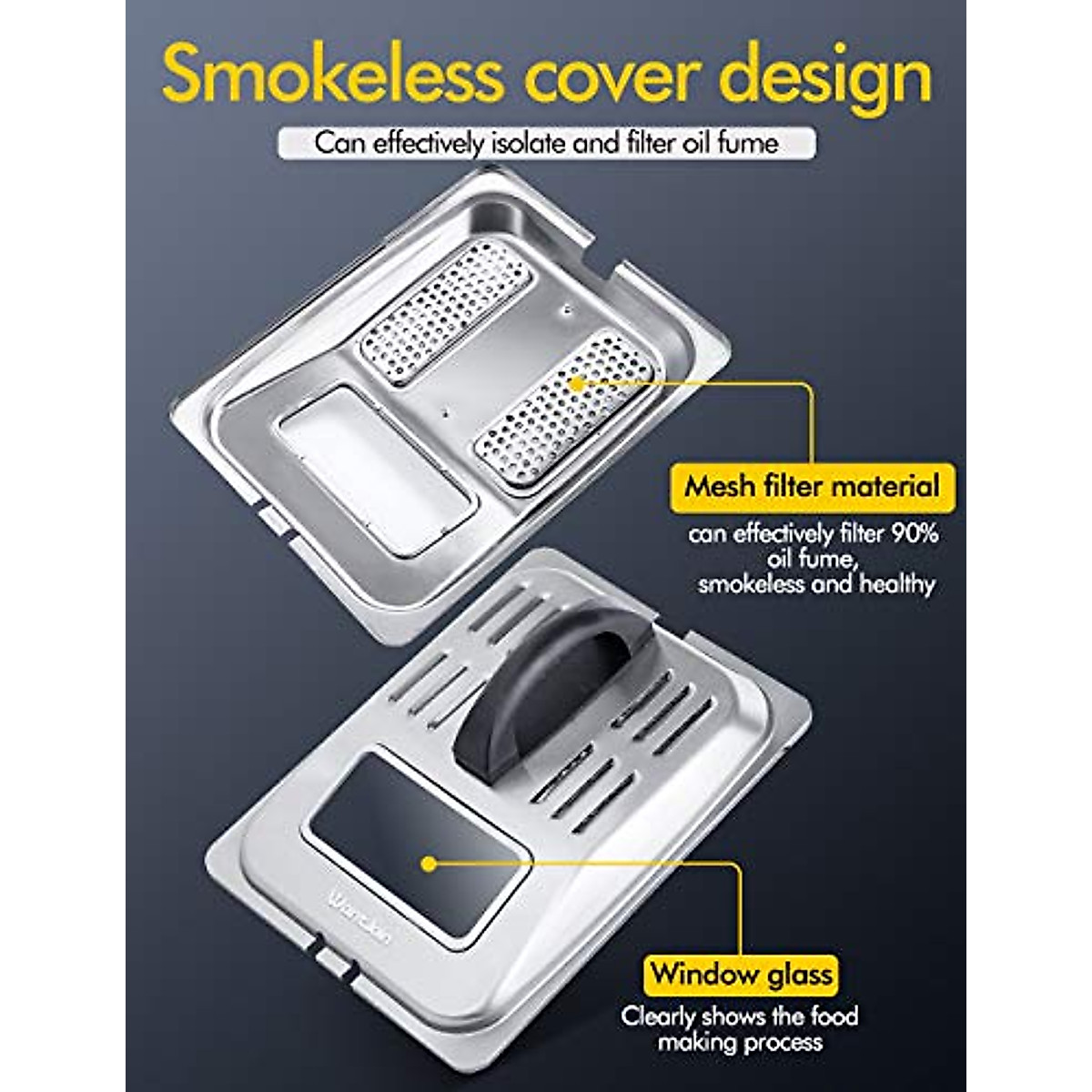 WantJoin Commercial Deep Fryer with Visible Window Deep fryer 2500W 12L （6L* 2)2 * 5.7QT Stainless Steel French Fry Double Deep Fast Fryer with 2 Baskets,Commercial Restaurant,Fast Food Restaurant