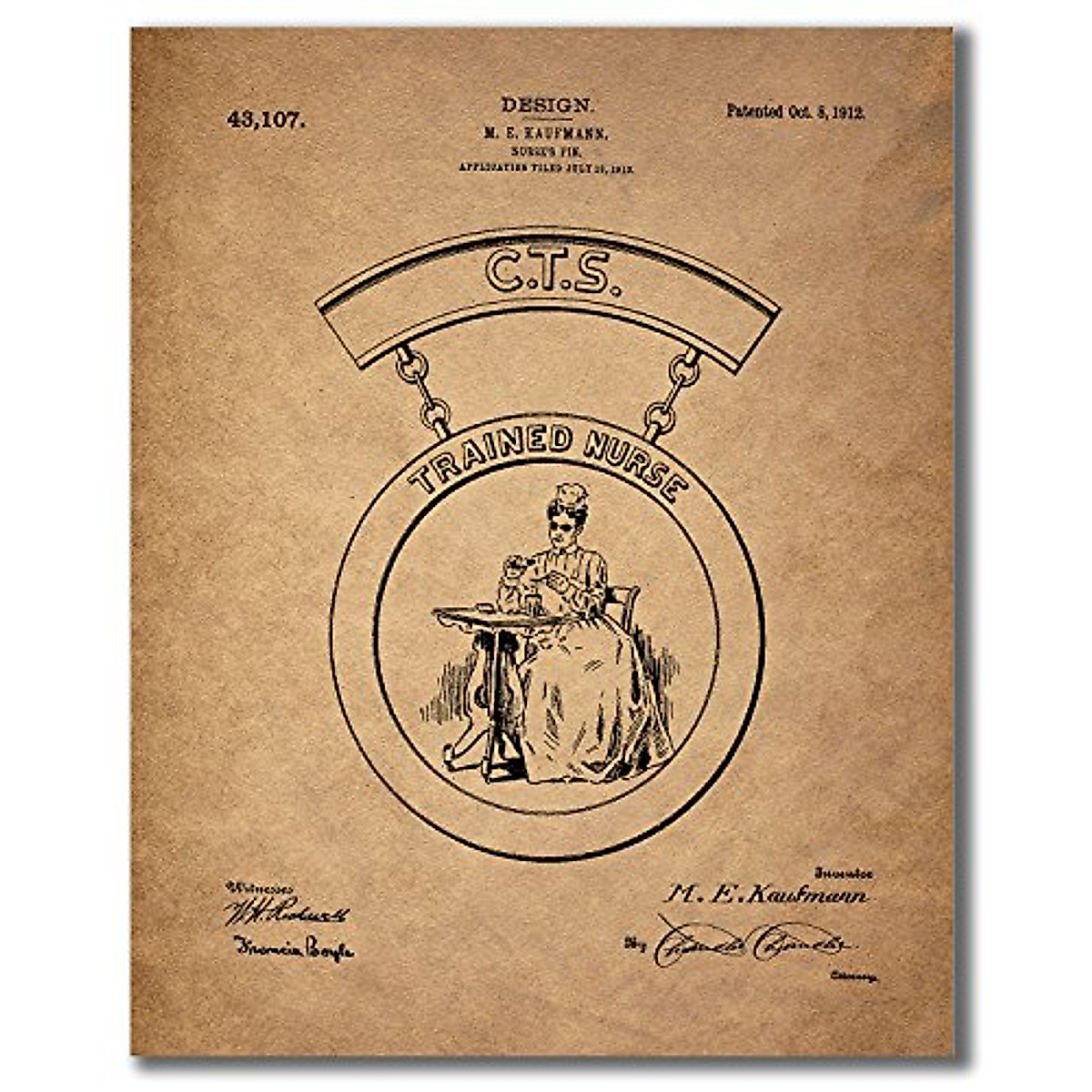 Nurse Patent Prints - Set Of 4 Vintage Wall Art Photos