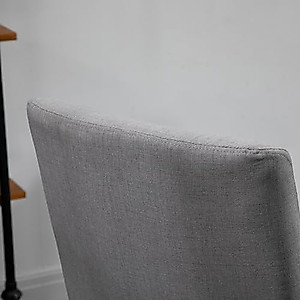 HOMCOM Bar Height Bar Stools Set of 2, Armless Upholstered Swivel Barstools Chairs with Soft Padding Cushion and Wood Legs, Light Gray