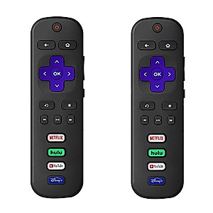 Replacement Remote Control for Roku TV, Compatible with TCL Roku/Hisense Roku/Element Roku/Insignia Roku/JVC Roku/Onn Roku/Philips Roku/RCA Roku/Sharp Roku/Westinghouse Roku Series Smart TVs, 2 Pack