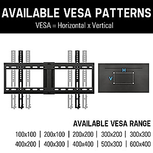 Mounting Dream Fixed TV Wall Mount TV Bracket for 42-70 inch TVs, Low Profile TV Mount with Height Adjustable Holds up to 132 lbs, Max VESA 600 x 400mm, TV Mounts Fit 16'' / 18'' / 24'' Wood Studs